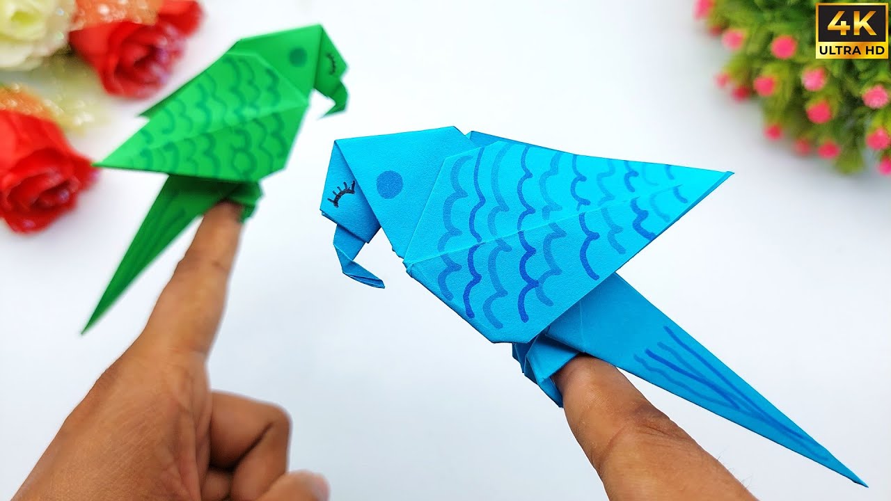 Origami Parrot / How to Make Paper Things / Paper Parrot / Easy Paper ...