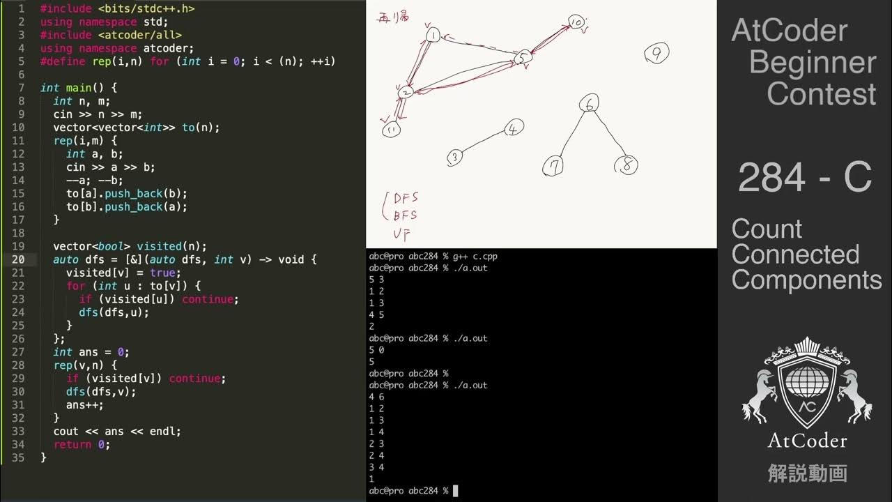 AtCoder Beginner Contest 284 C 解説 - YouTube