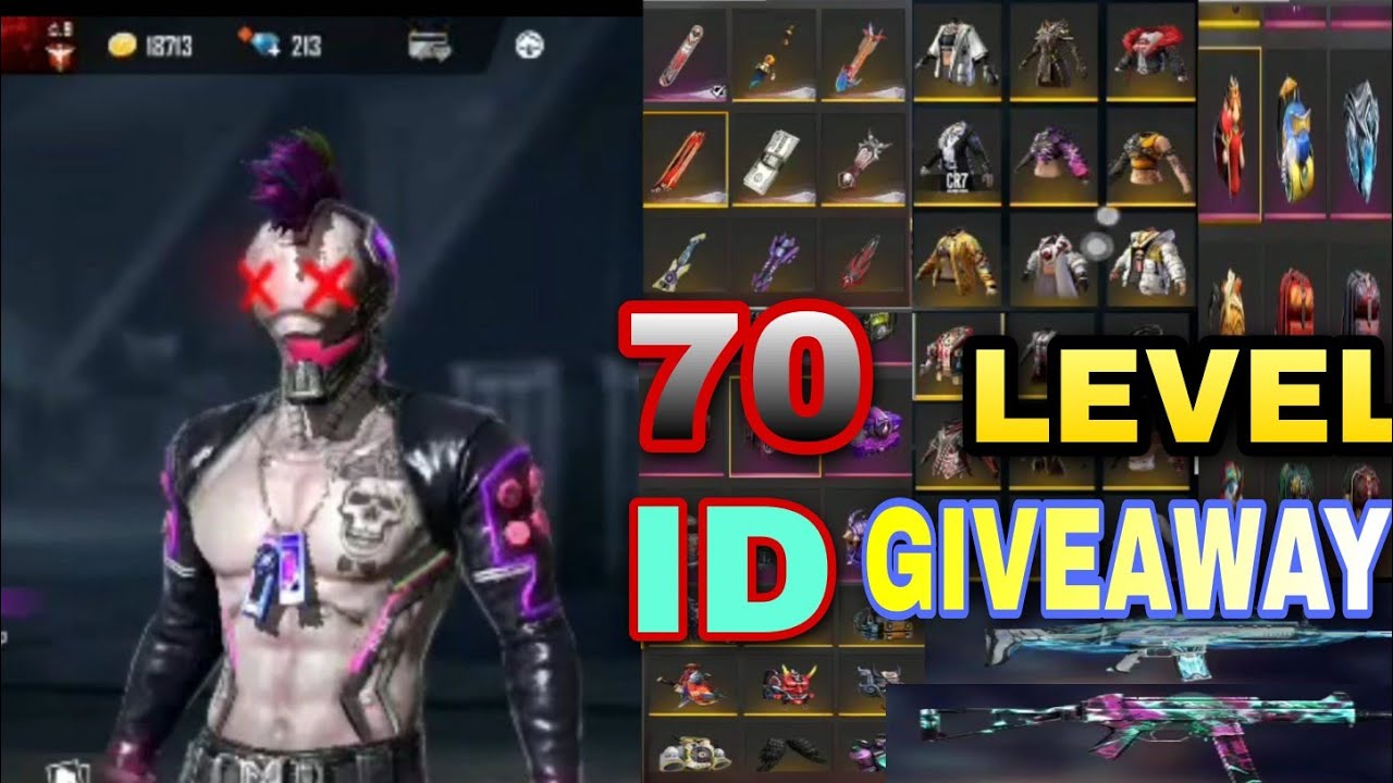 Free Fire 70 Level ID Giveaway | Free Fire 70 level id all collection ...