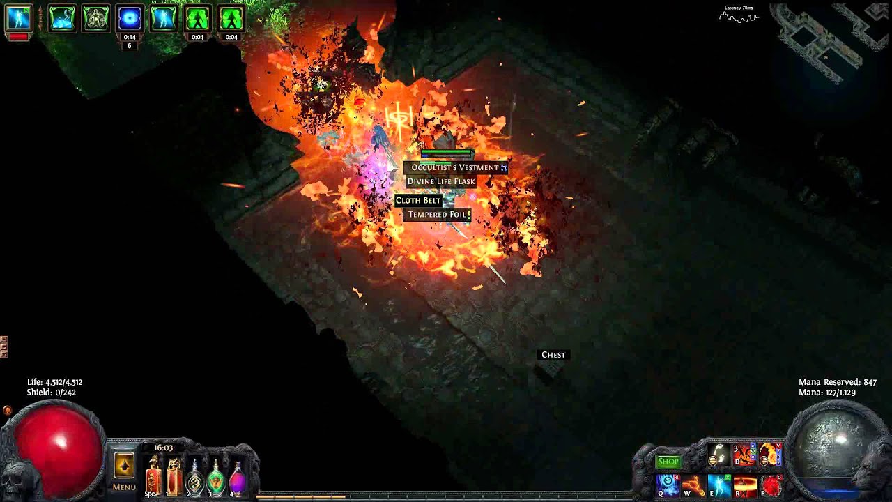 Path of Exile - Magma Orb Crit build showcase - Waste Pool map - YouTube