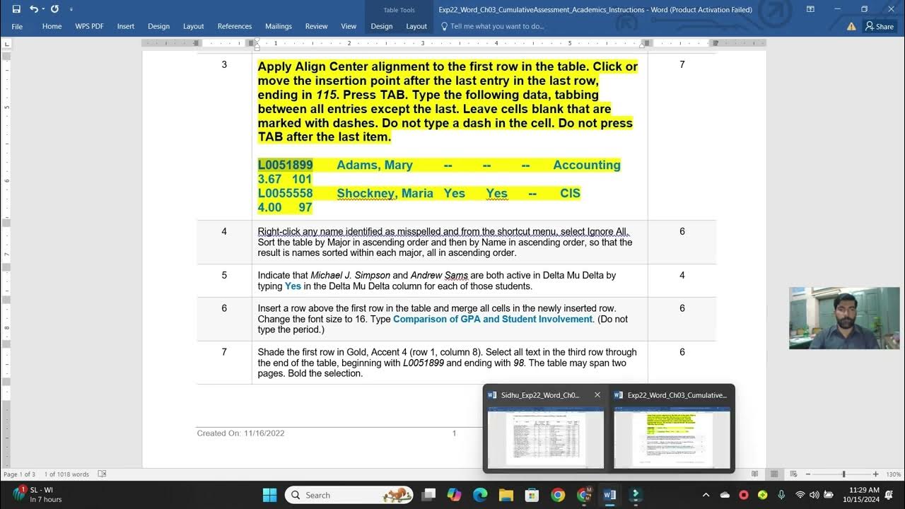 Exp22_Word_Ch03_CumulativeAssessment_Academics #Exp22_Word_Ch03_CumulativeAssessment_Academics ...