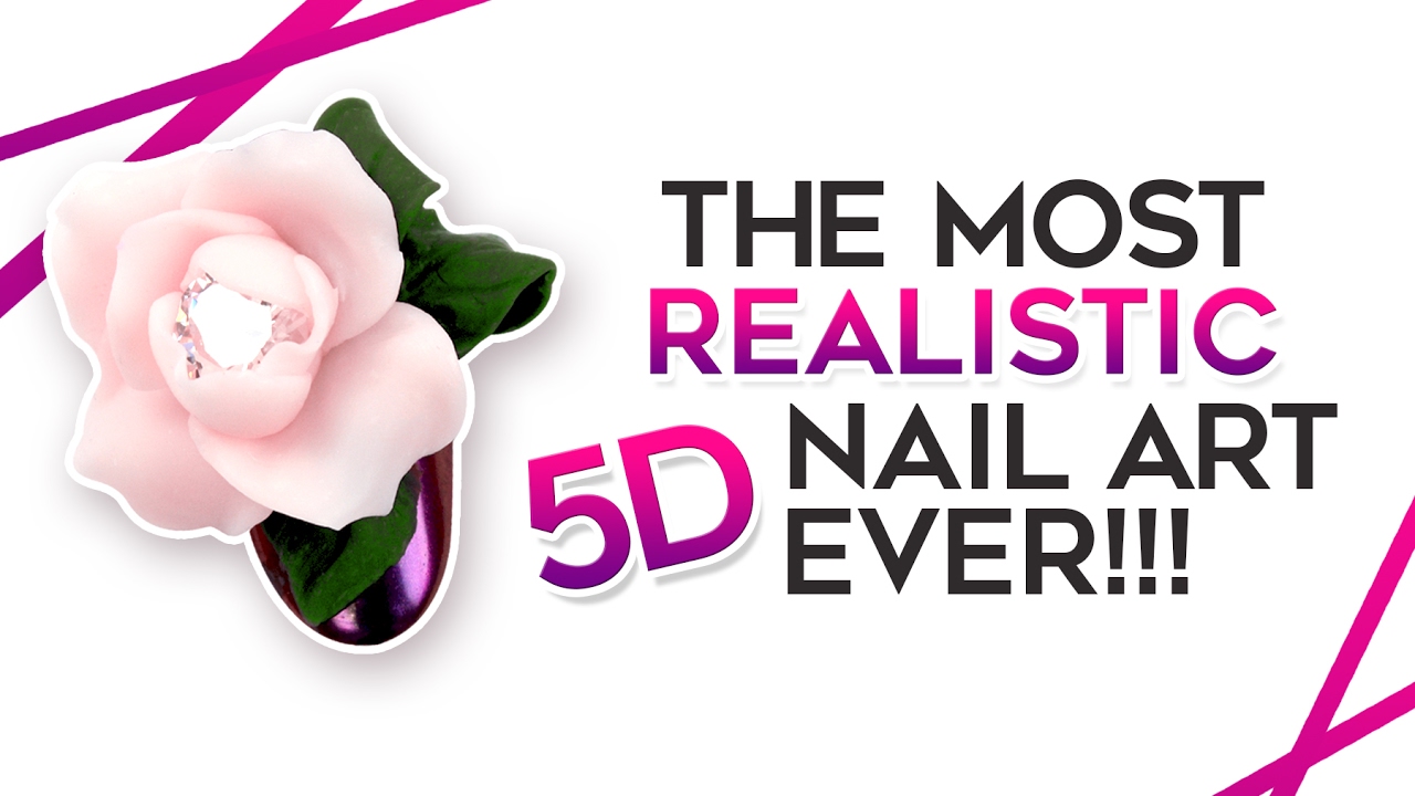 HOW TO 5D NAIL ART! AMAZING REALISTIC FLOWER! STEP-BY-STEP! - YouTube