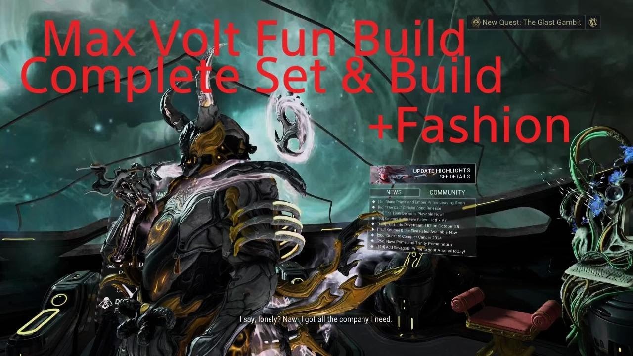 Warframe Max Volt Prime Fun Build(Shocking Cats) Full Set with Riven ...