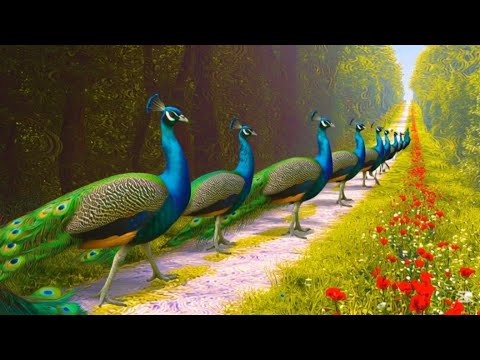 Peacock Bird, The Indian Peafowl, Most clear sounds 4k different videos & Mor Peacock dance