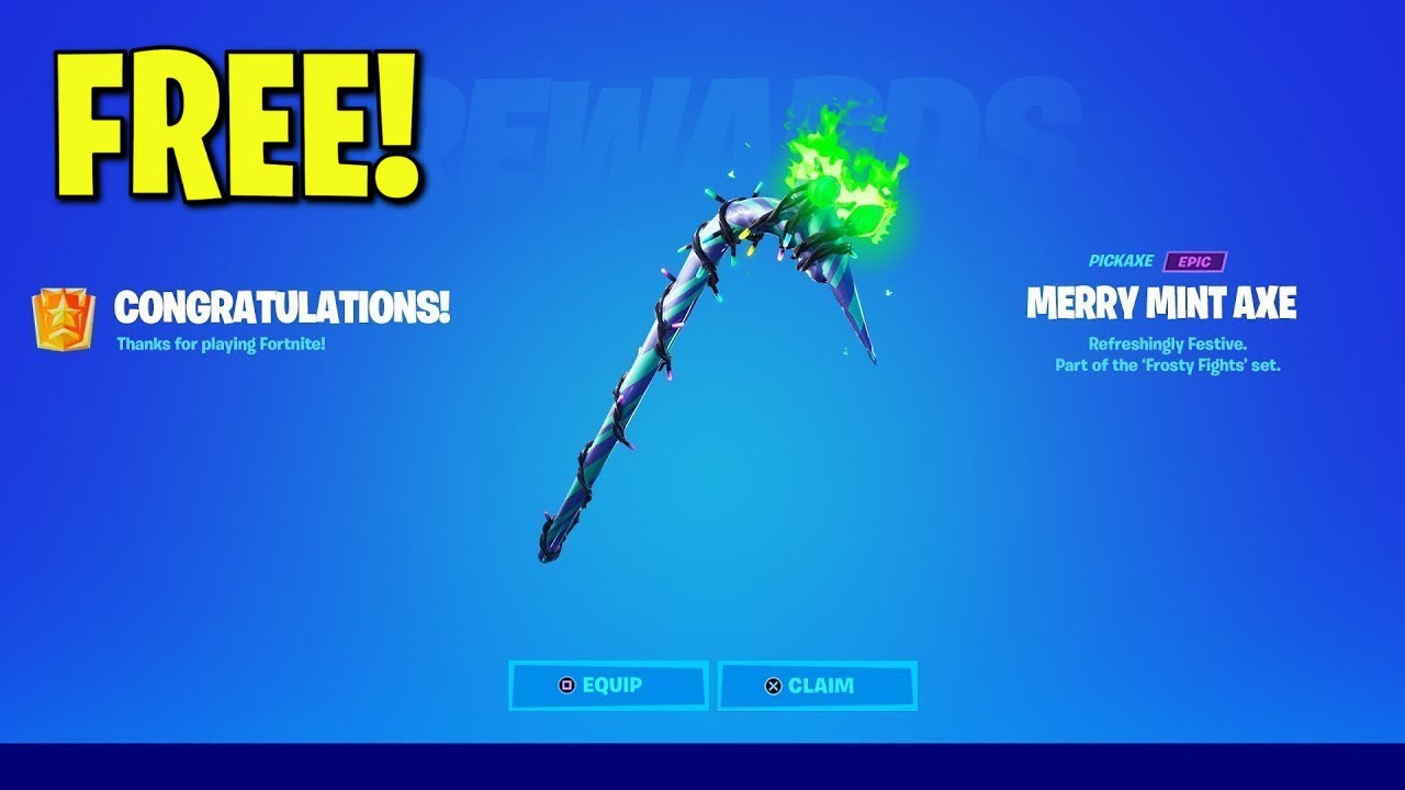 How to GET MINTY AXE PICKAXE for FREE! (Free Merry Mint Axe in Fortnite Season 4!) - YouTube