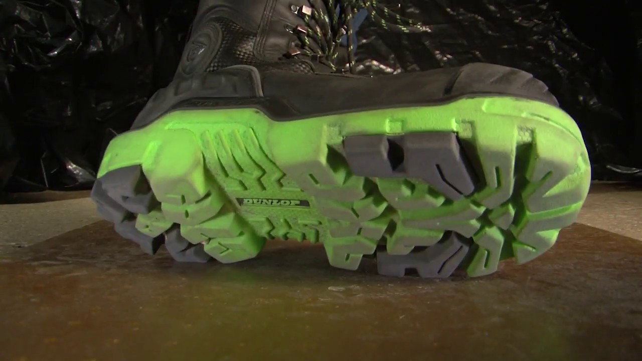 Green Dunlop Industrial Boots Stomp and Crush Slimy Alien Eggs - YouTube
