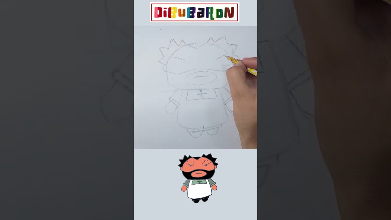 DRAWING UNCLE DUMPLING FROM PUCCA STEP BY STEP | EASY DRAWING | SPEED ...