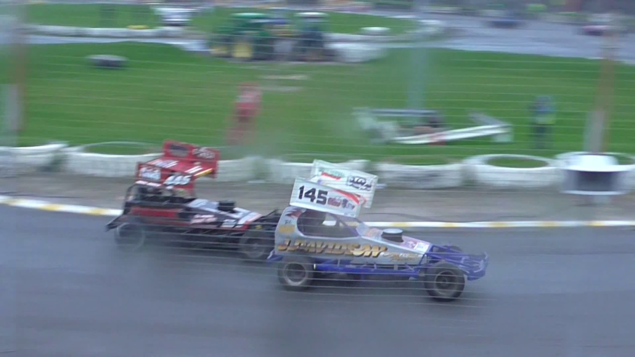 Brisca F1 Stock Car Racing- Skegness Stadium 14.4.2017 Heat 1 - YouTube