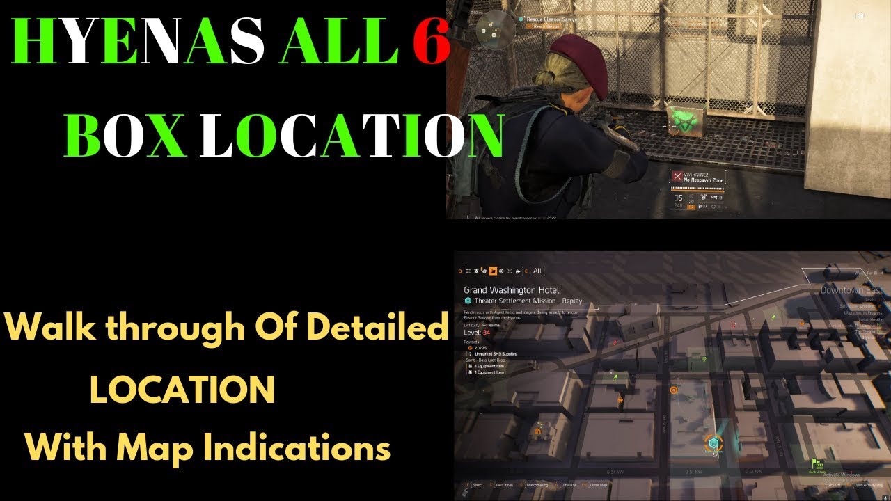 Division 2:(PART 1) Hyena Cache/box Location All 6 HIDDEN Crates ...