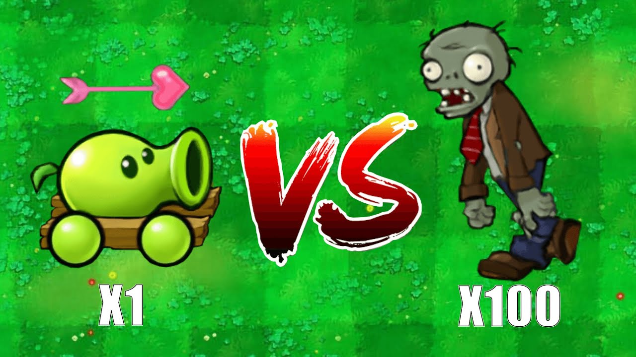 1 Plant Shoot charm arrows VS 100 Normal Zombies,Who Will Win? PVZ ...