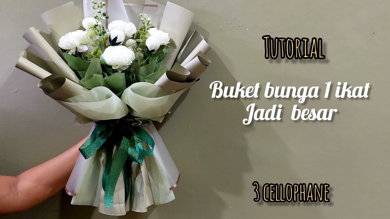 Tutorial buket bunga 1 ikat jadi besar | low budget - YouTube