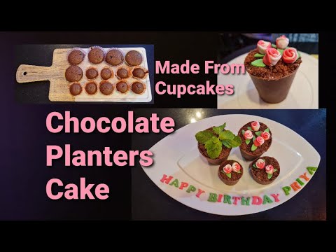 Planter Cake Made With Chocolate Cupcakes- Gamla Cake- Chocolate Pot ...