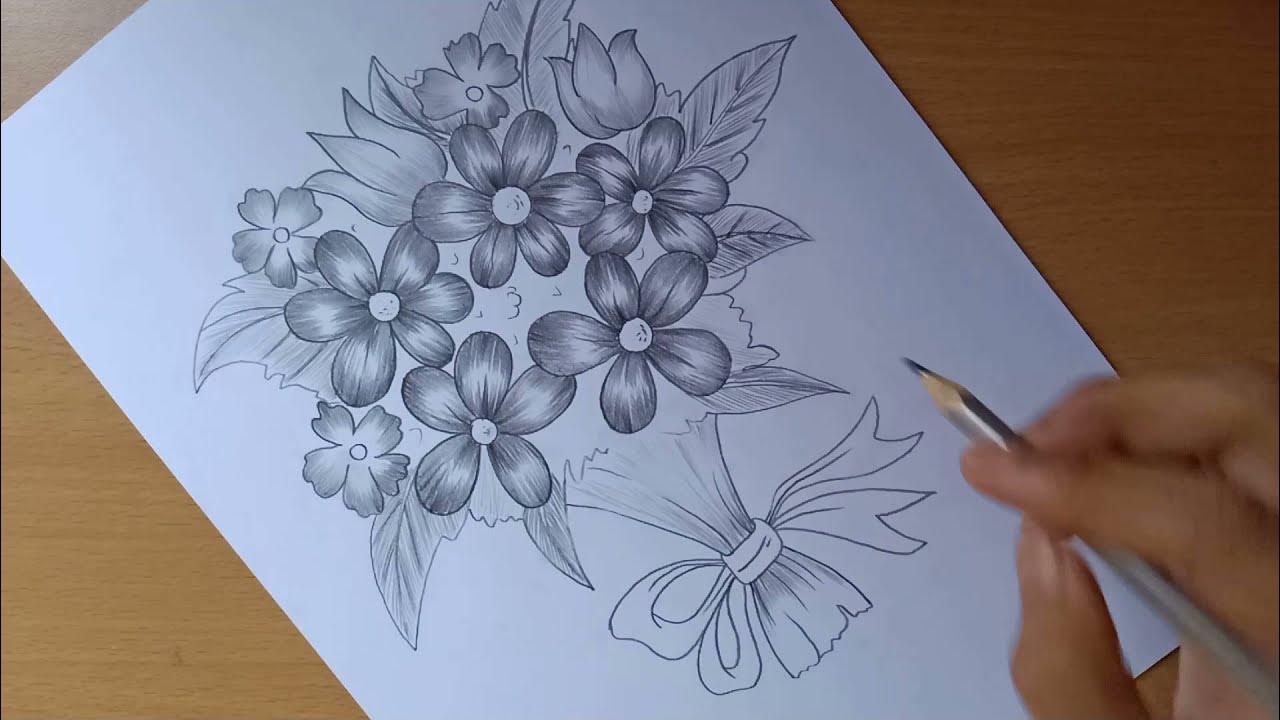 Flower Bouquet Drawing Simple | Best Flower Site