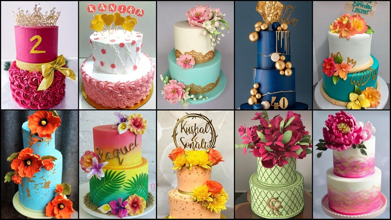 🌈Two Tier Cake Design 2024/2 Tier Cake/Double Layer Cake Design ...