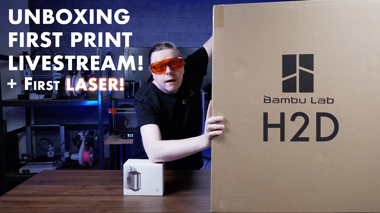 Bambu Lab H2D Laser Combo - Unboxing, First Print + Laser - YouTube