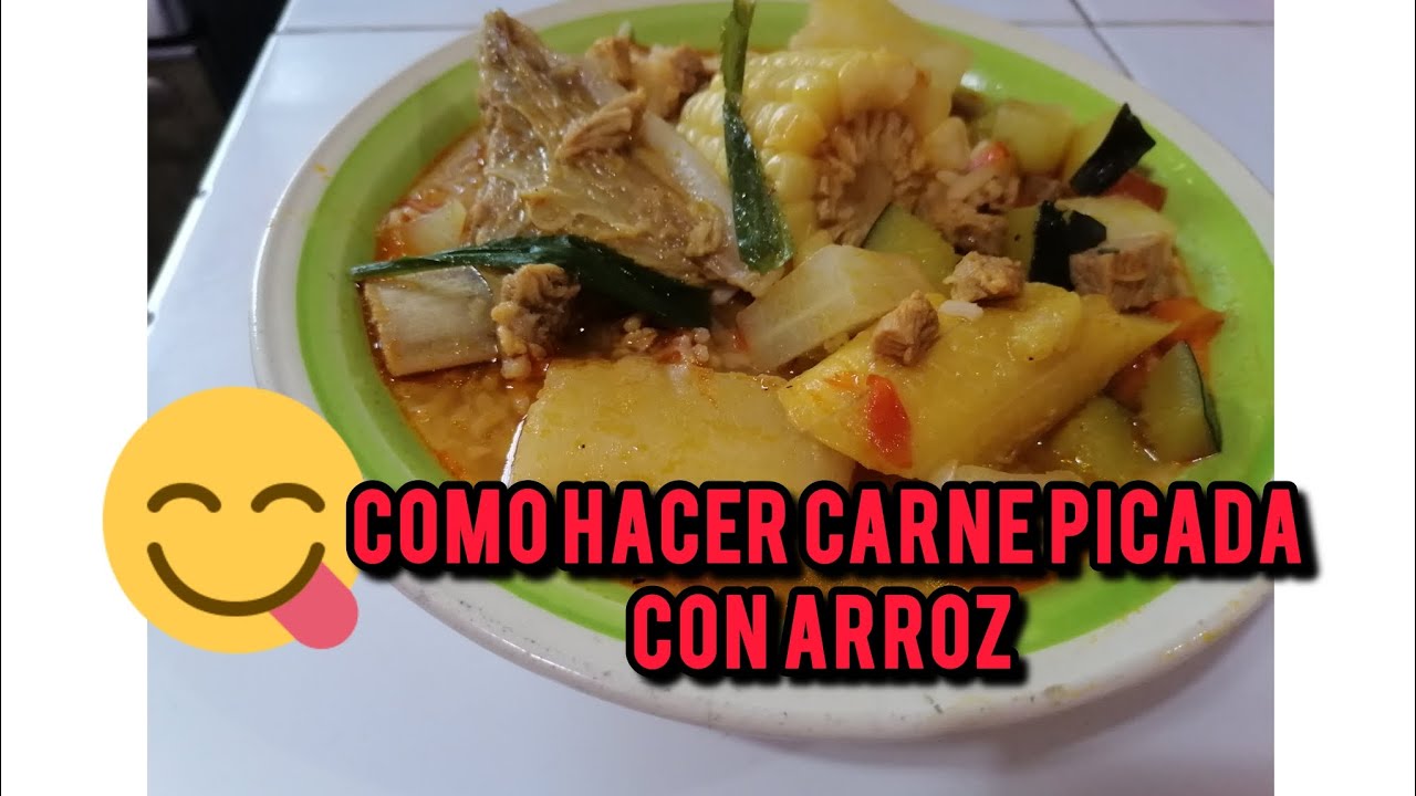 carne de res picada con arros y verdura - YouTube