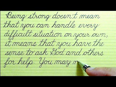 Being Strong | English Cursive Handwriting | Learn How To Write Basic ...