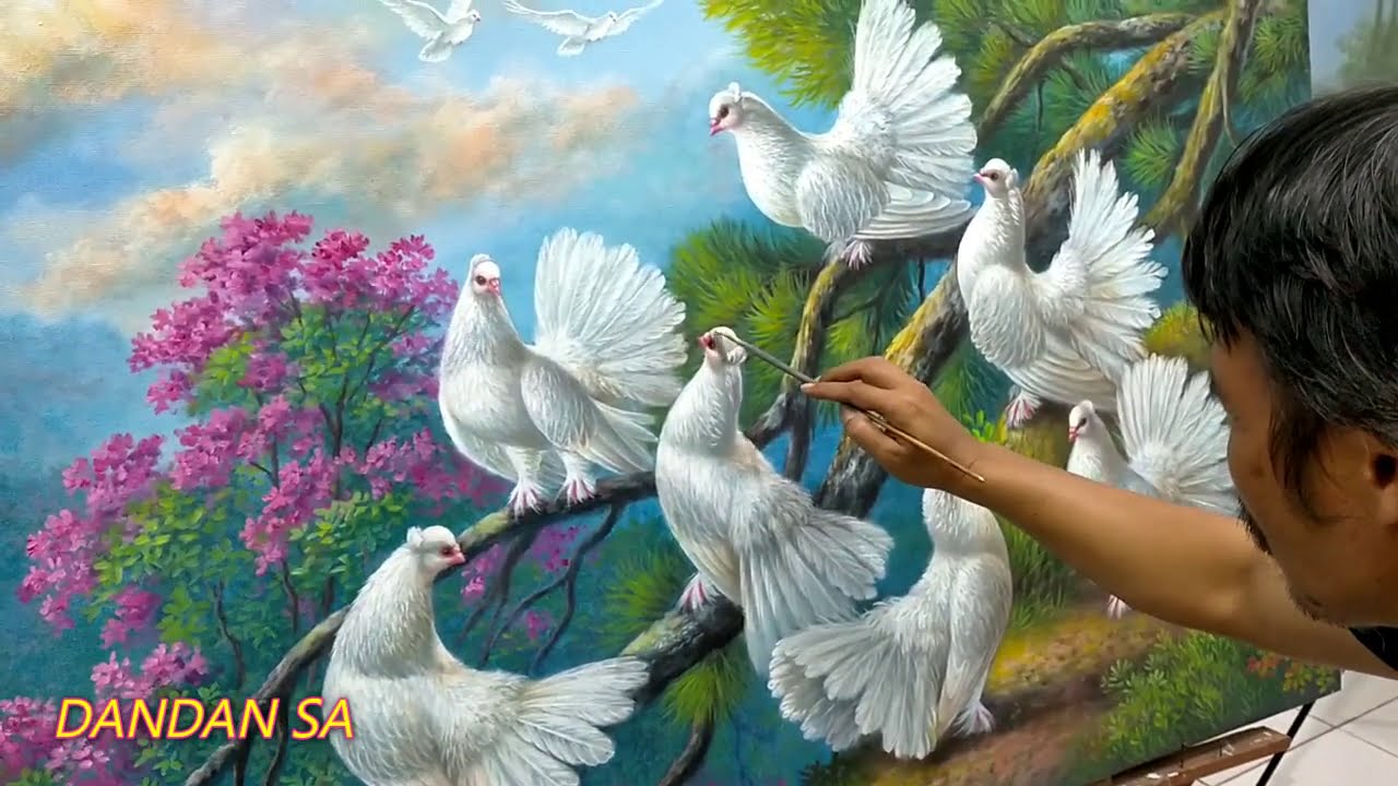 LUKISAN - MELUKIS BURUNG MERPATI / PIGEON PAINTING BY DANDAN SA ...