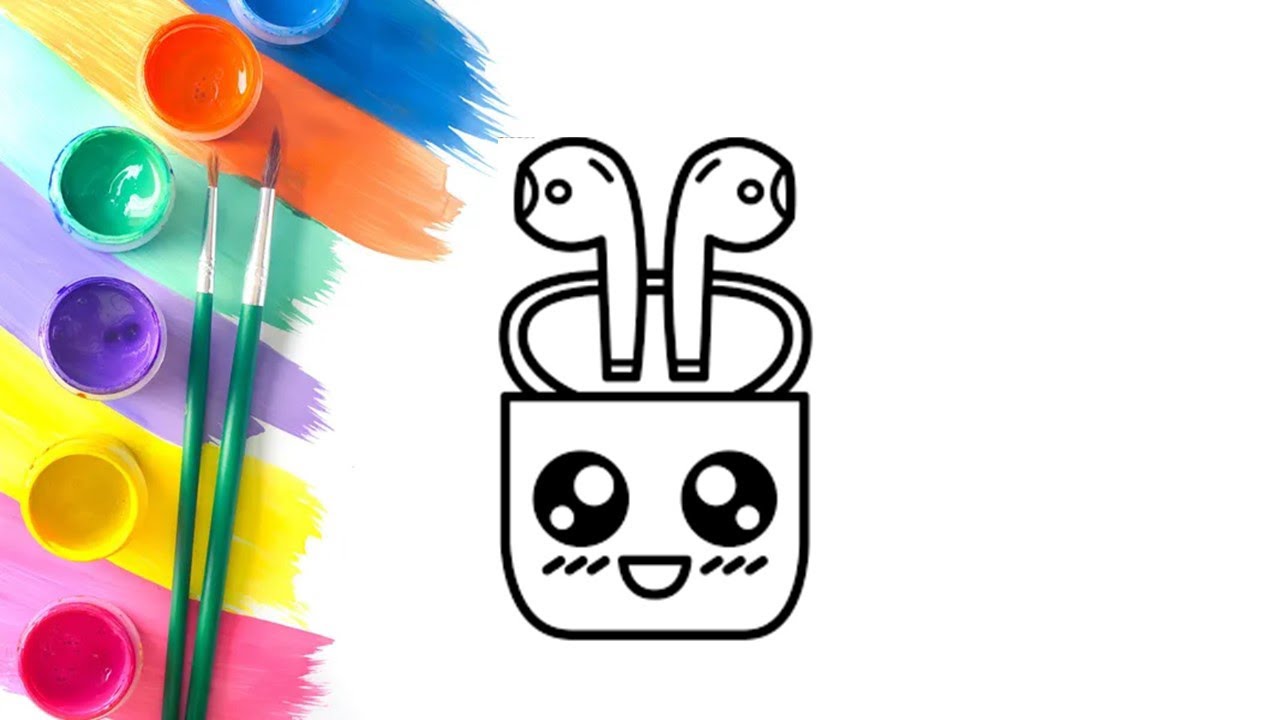 How to draw apple AirPods / як намалювати навушники - YouTube
