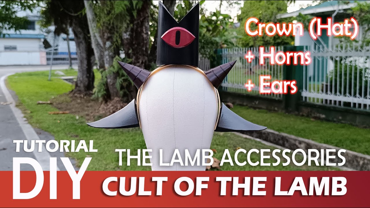 Cult of the Lamb Cosplay Accessories Crown Hat Horns Ears Tutorial for ...