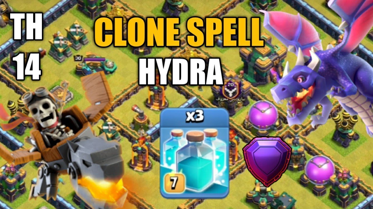 TH 14 LEGEND ATTACK STRATEGY | HYDRA + CLONE SPELLS - CLASH OF CLANS ...