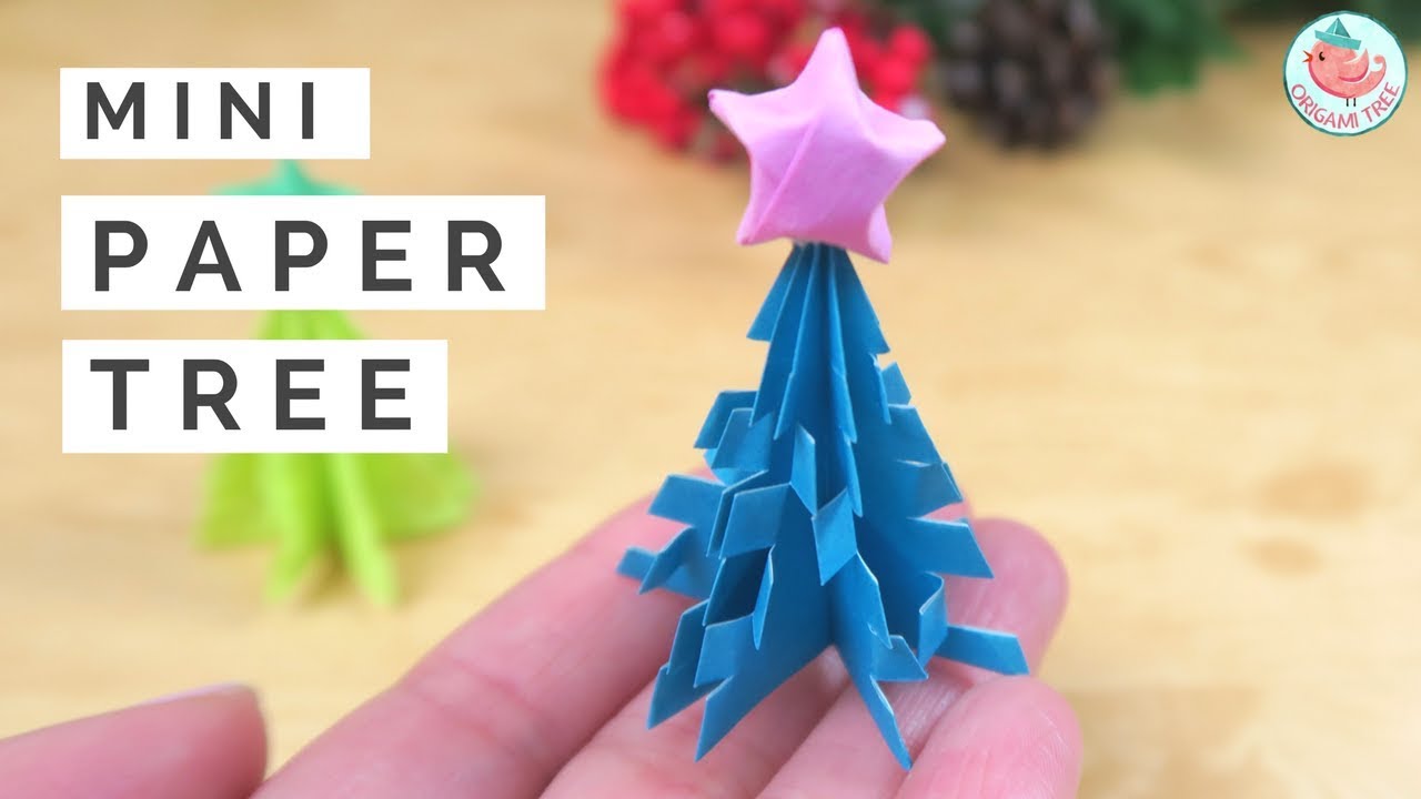 DIY Mini Christmas Tree & Origami Star - Christmas Paper Crafts Tree ...