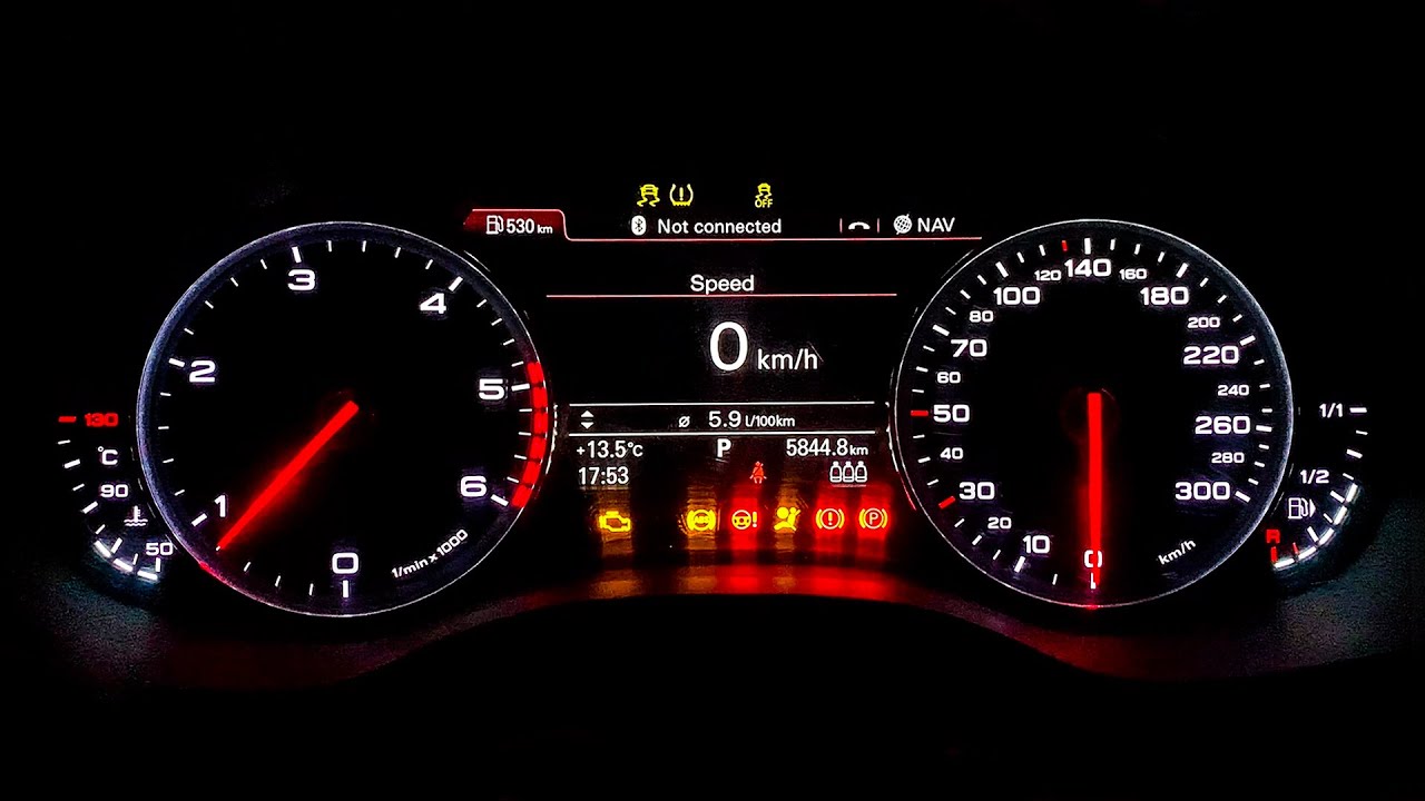 Audi A6 2012 - Speedometer Display Functions - YouTube