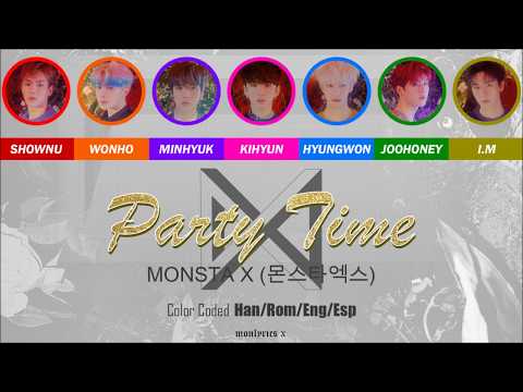 MONSTA X (몬스타엑스) - Party Time (Color Coded Han/Rom/Eng/Esp Lyrics)