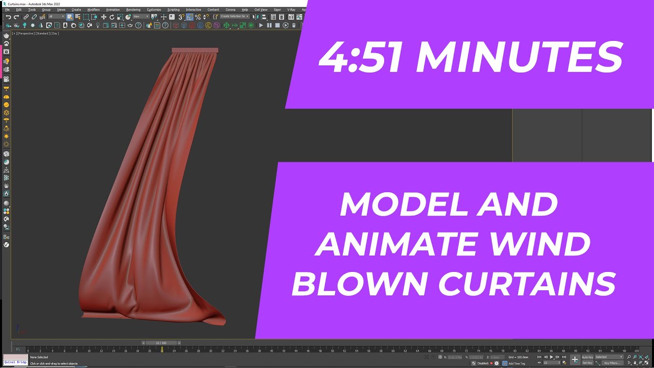 3D Max Modeling + Animating Wind Blown Curtains with Cloth Modifier - 5 ...