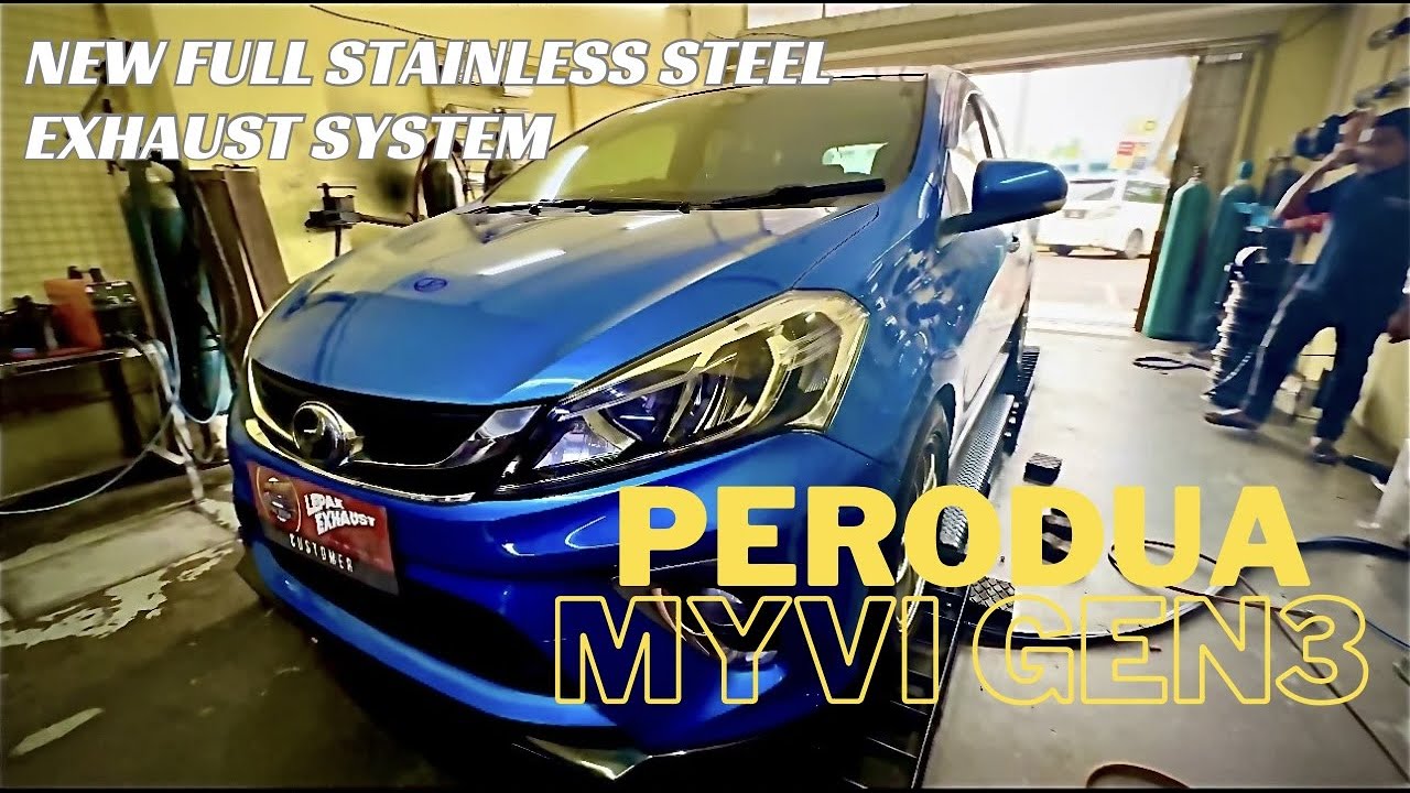 NEW FULL STAINLESS STEEL EXHAUST SYSTEM - PERODUA MYVI GEN3 - YouTube