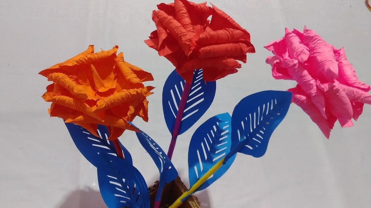 How To Make Rose Flower With Colour Paper Rose Flower Keise Banate How To Make Rose Flower With Colour Paper Rose Flower Keise Banate