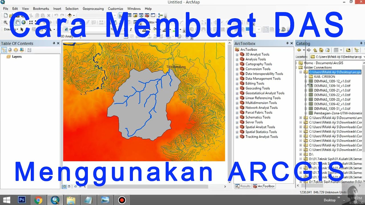 CARA MEMBUAT DAS dari Data DEM | MENGGUNAKAN APLIKASI ARCGIS - YouTube