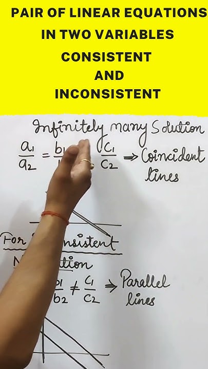 Consistent / Inconsistent || Pair of linear equation in two variables || class 10 - YouTube