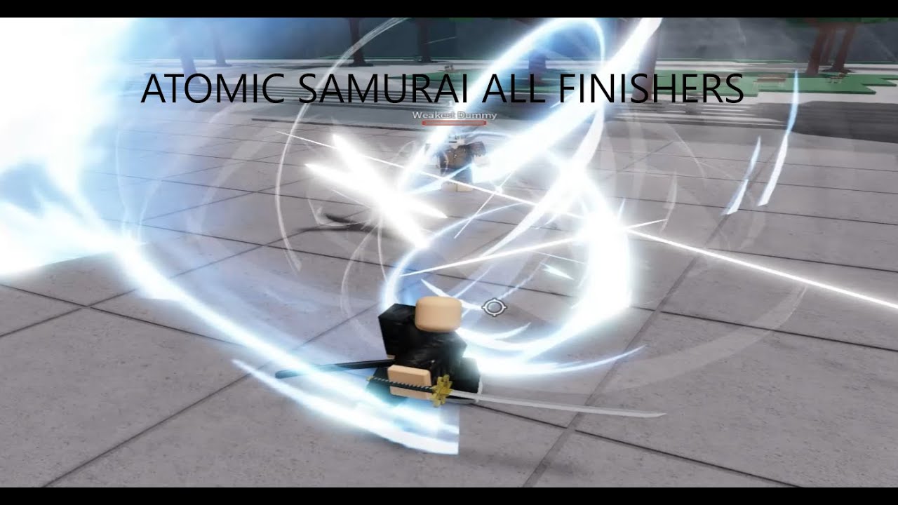ATOMIC SAMURAI ALL FINISHERS In Roblox The Strongest Battlegrounds ...