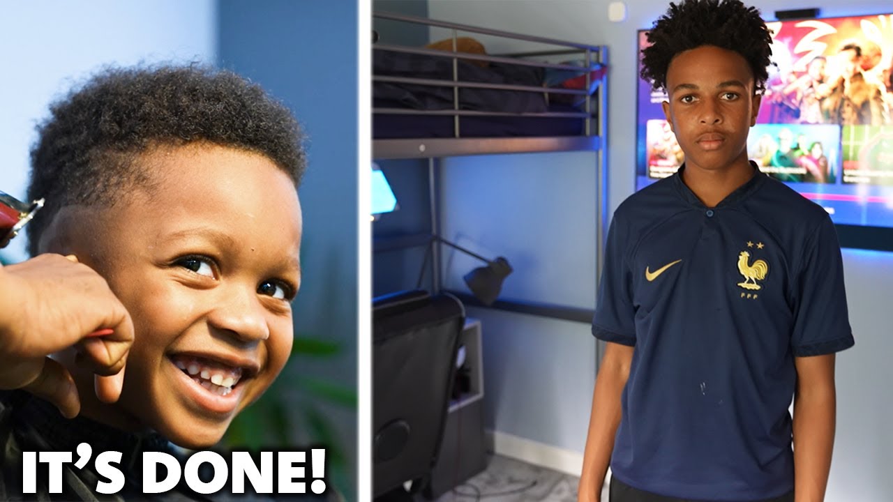 HIS DREAM BEDROOM IS FINALLY COMPLETED + THIAGO'S NEW HAIR! - YouTube