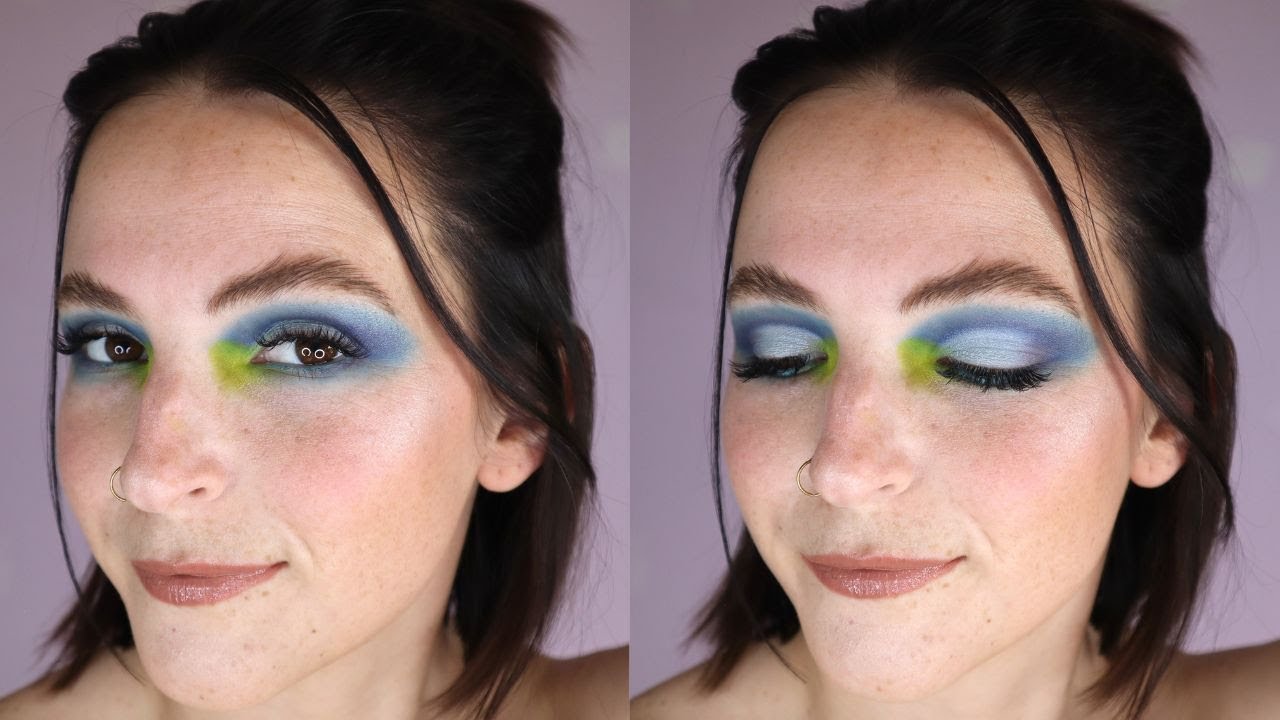 BLUE AND YELLOW MAKEUP LOOK - YouTube