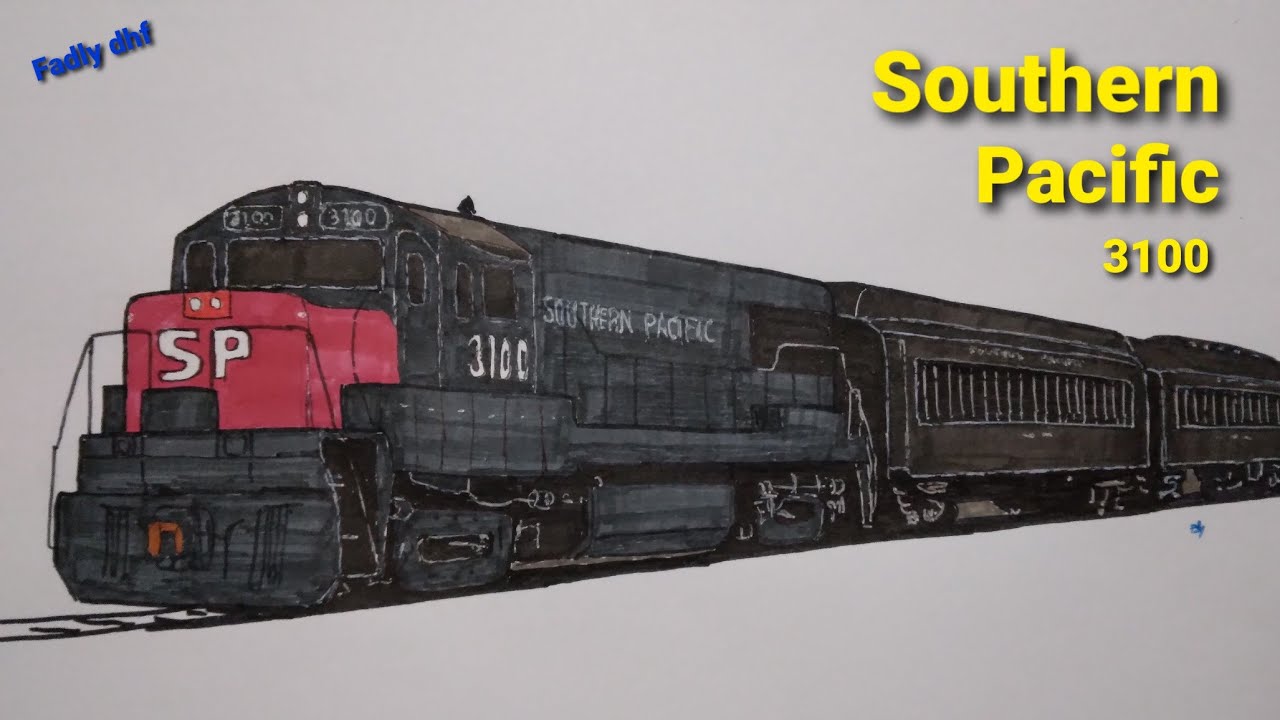 Southern Pacific 3100 train | how to draw Southern Pacific trains - YouTube
