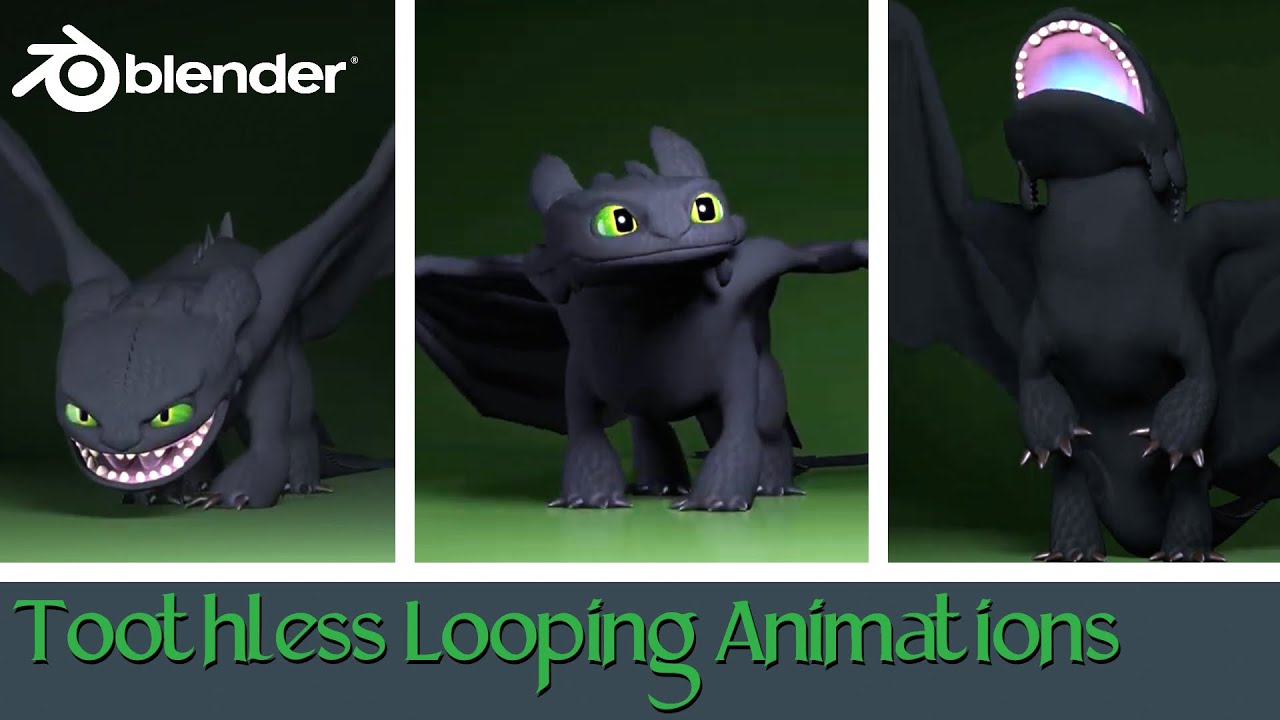 Toothless Loop Animations | Blender 3D - YouTube