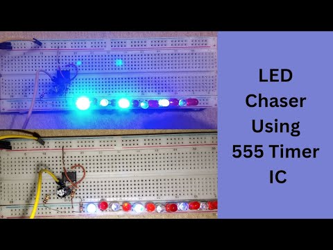 How to make LED chaser on Breadboard?/ LED chaser using 555 Timer IC ...