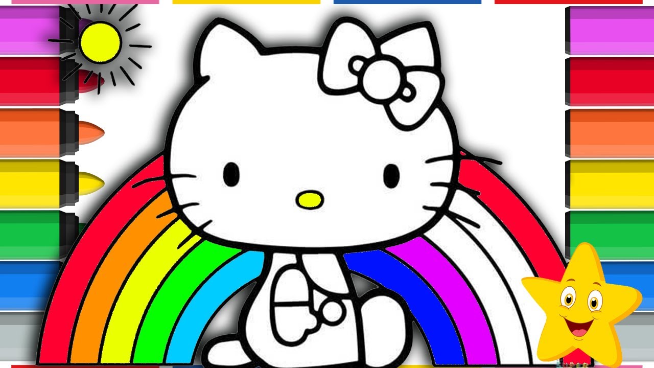 🎀HELLO KITTY COLORING PAGES!🌈RAINDOW COLORING - YouTube