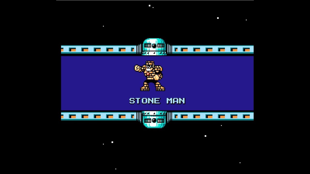 Mega Man 5 - Stone Man stage (buster only, no damage) letter collected ...