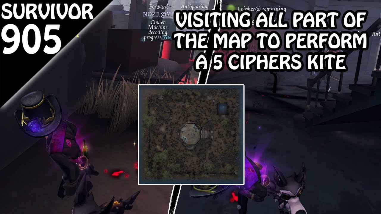 Full Map 5 Ciphers Kite - Survivor Rank #905 (Identity v) - YouTube
