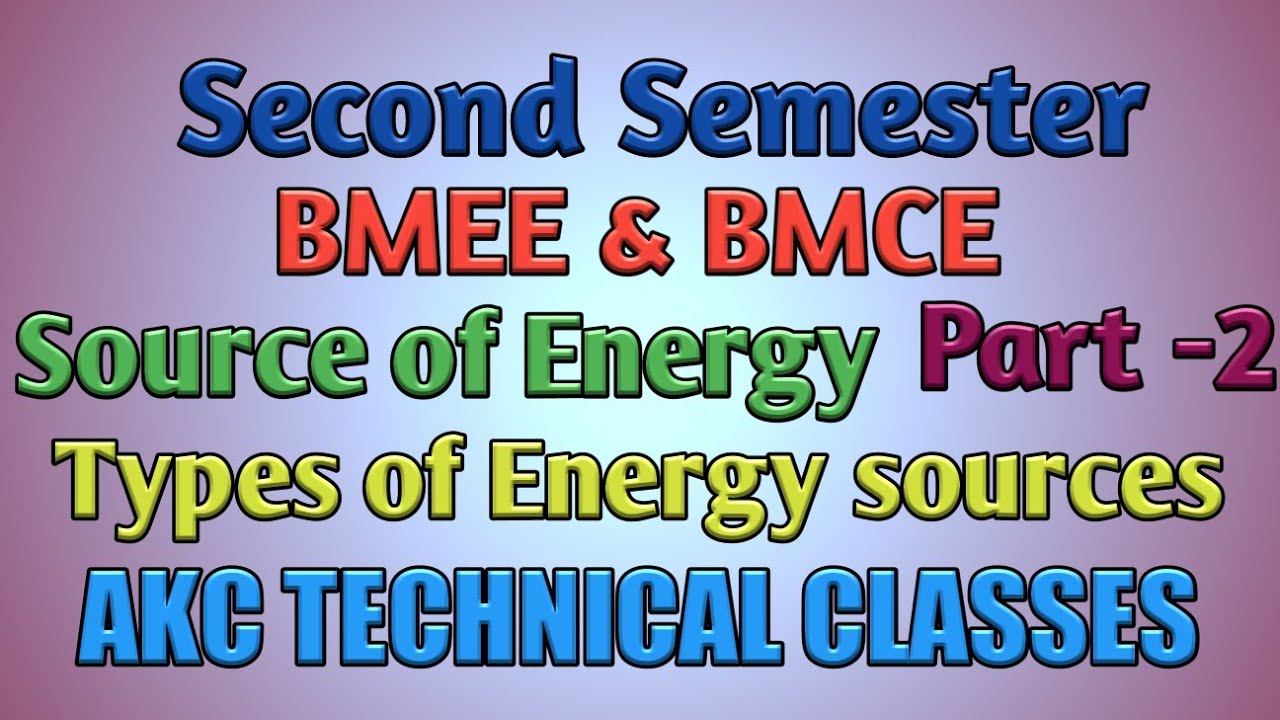 Source & types of energy. BMEE & BMCE. most important topic. For Diploma 2nd semester students ...