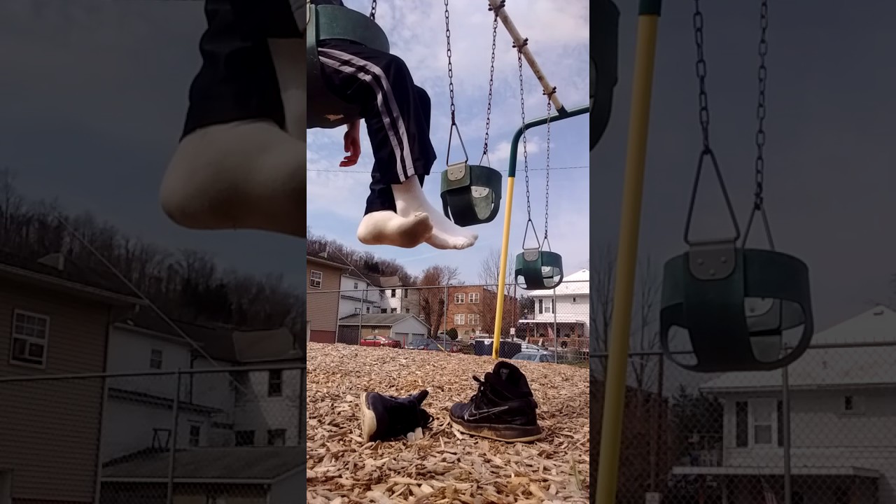 Headshot got into a baby swing and got stuck! - YouTube