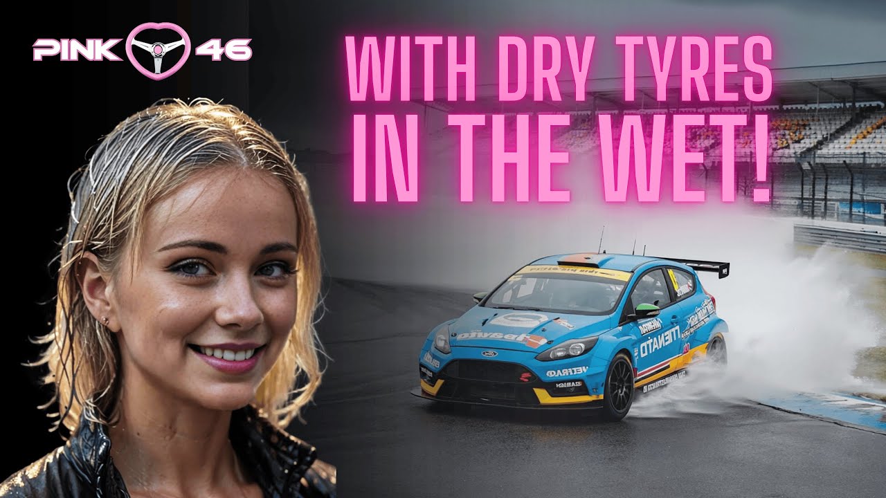 PINK46 - blonde cute sim racing girl in a Strange driving test in the ...