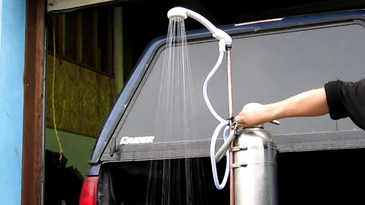 Fire extinguisher shower home built. - YouTube