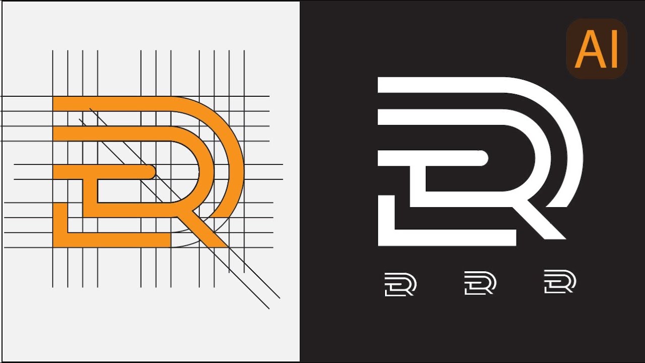 HOW to creat a Monogram RTD letter LoGo in illustrator cc. - YouTube