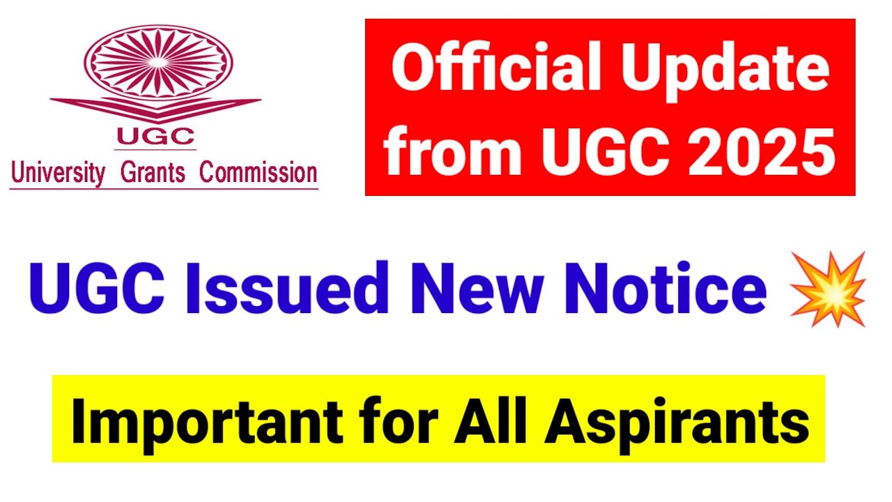 Big Update !! New Notice from UGC 2025 | UGC Issued Official Notice ...