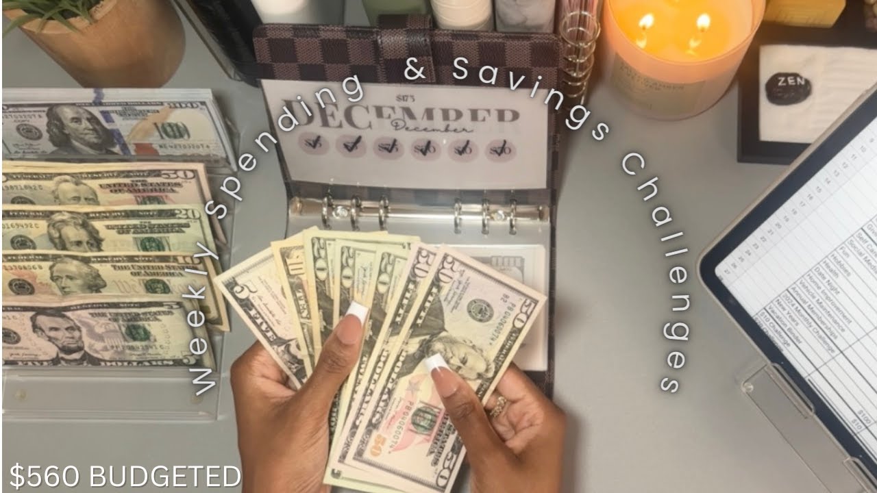 Cash Stuffing $560 | December #4 | Savings Challenges + Sinking Funds | Budgetmas/ Vlogmas - YouTube