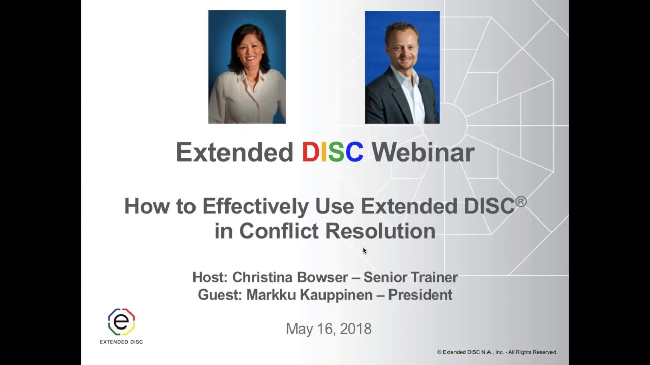 How to Effectively Use Extended DISC® in Conflict Resolution - YouTube